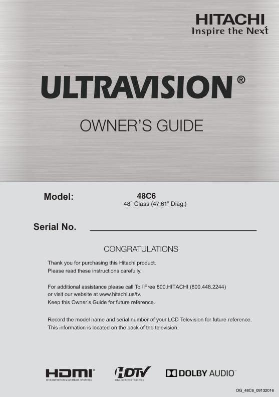 Hitachi 48 C 6 TV Operating Manual – Manuali