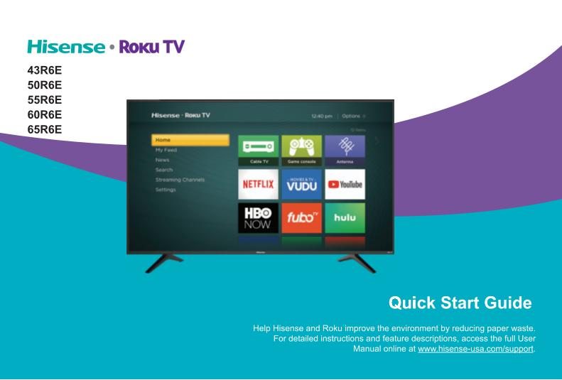Hisense 50R6E TV Operating Manual – Manuali