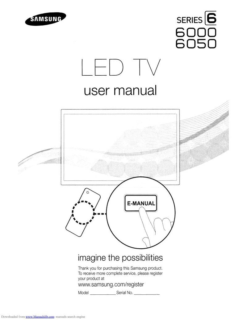 Samsung UN40D6000SFXZA TV Operating Manual – Manuali