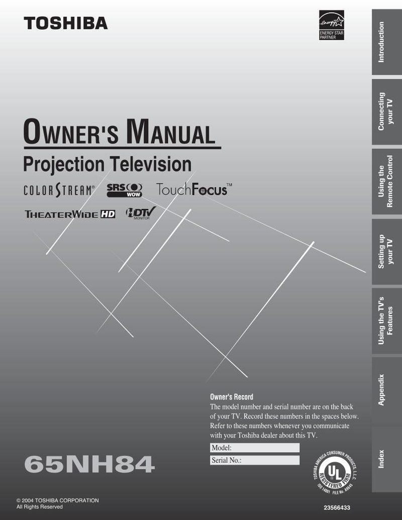 Toshiba 65NH84 TV Operating Manual – Manuali
