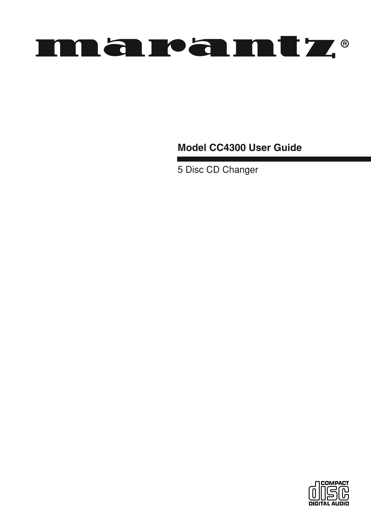 Marantz CC4300 5 Disc CD Changer Owner/ User Manual (Pages: 34) – Manuali
