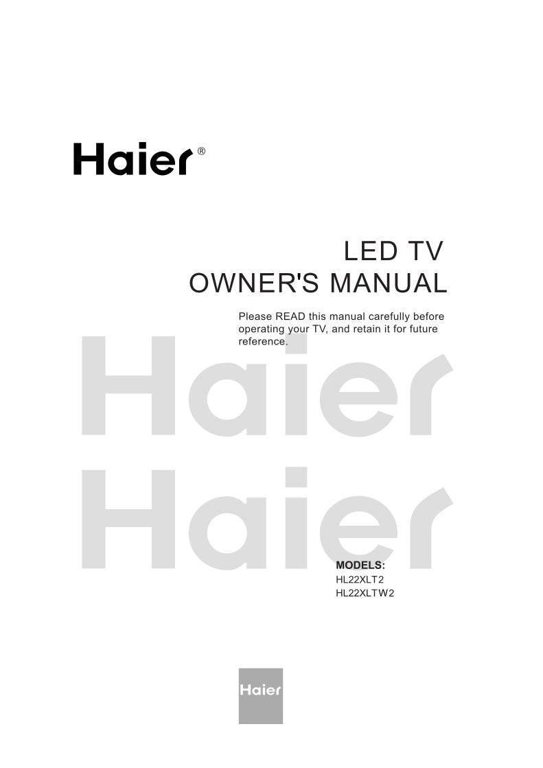 Haier HL22 XLT 2 TV Operating Manual – Manuali