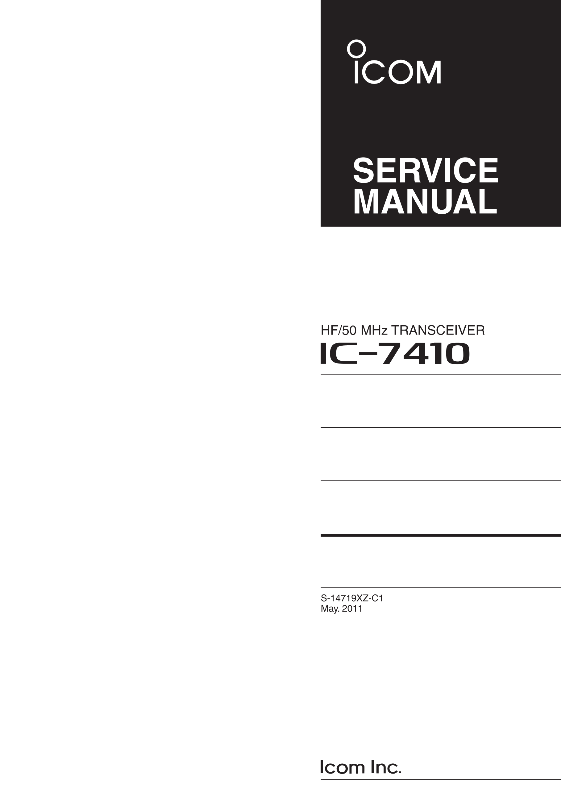 Icom IC-7410 HF Transceiver Service Manual (Pages: 108) – Manuali