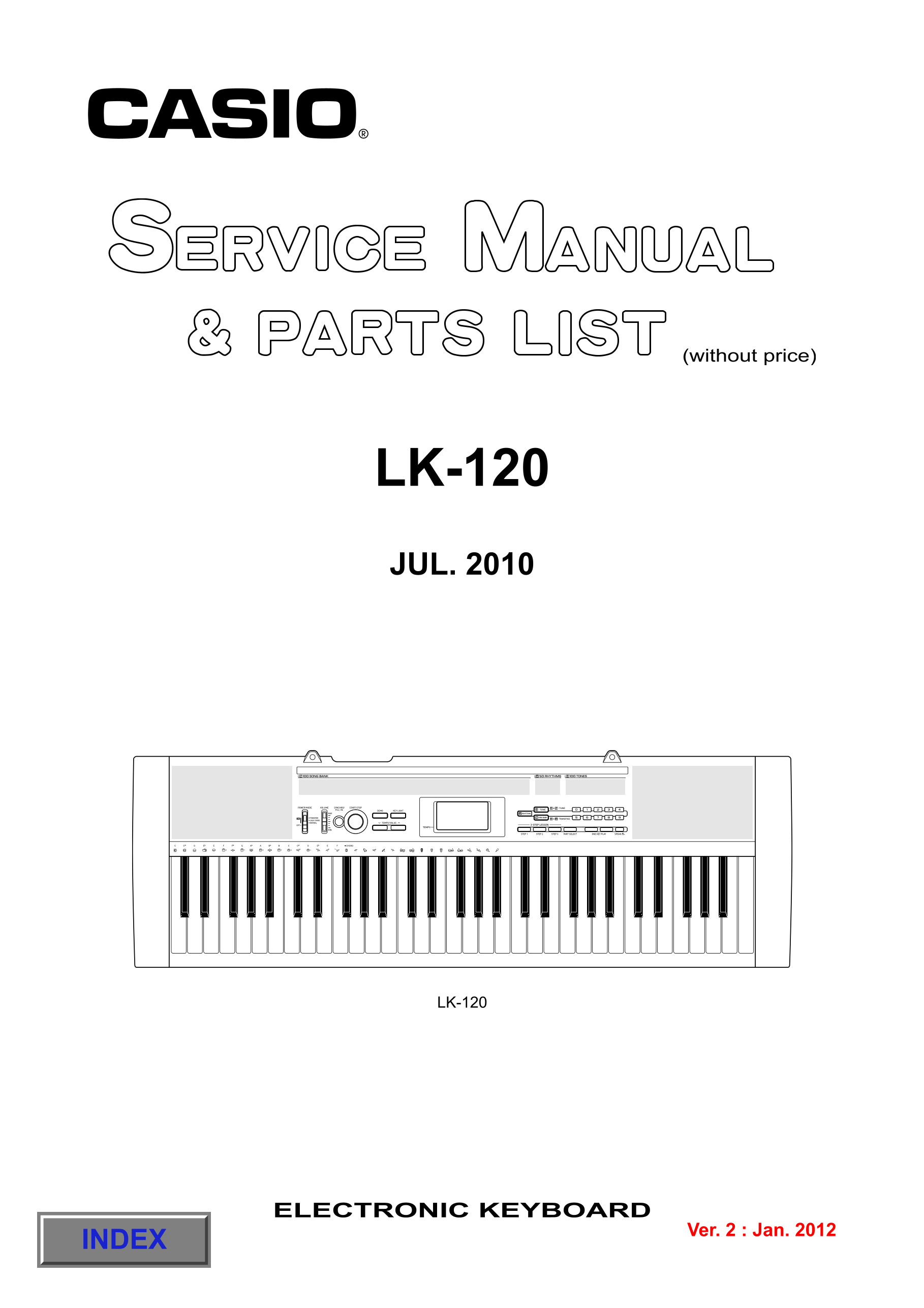 Casio LK-120 Keyboard Piano Service Manual (Pages: 34) – Manuali