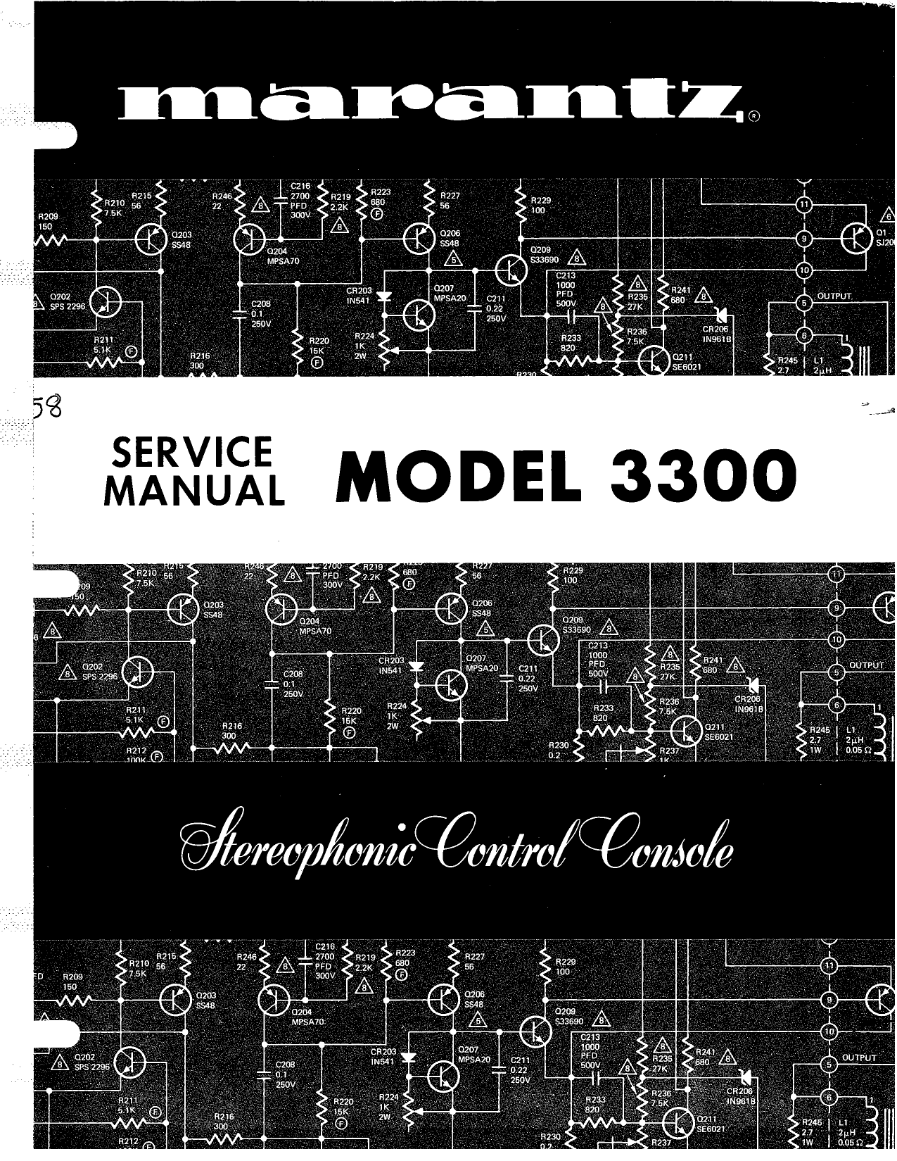 Marantz Model 3300 Stereo Control Console Service Manual (Pages: 36 ...