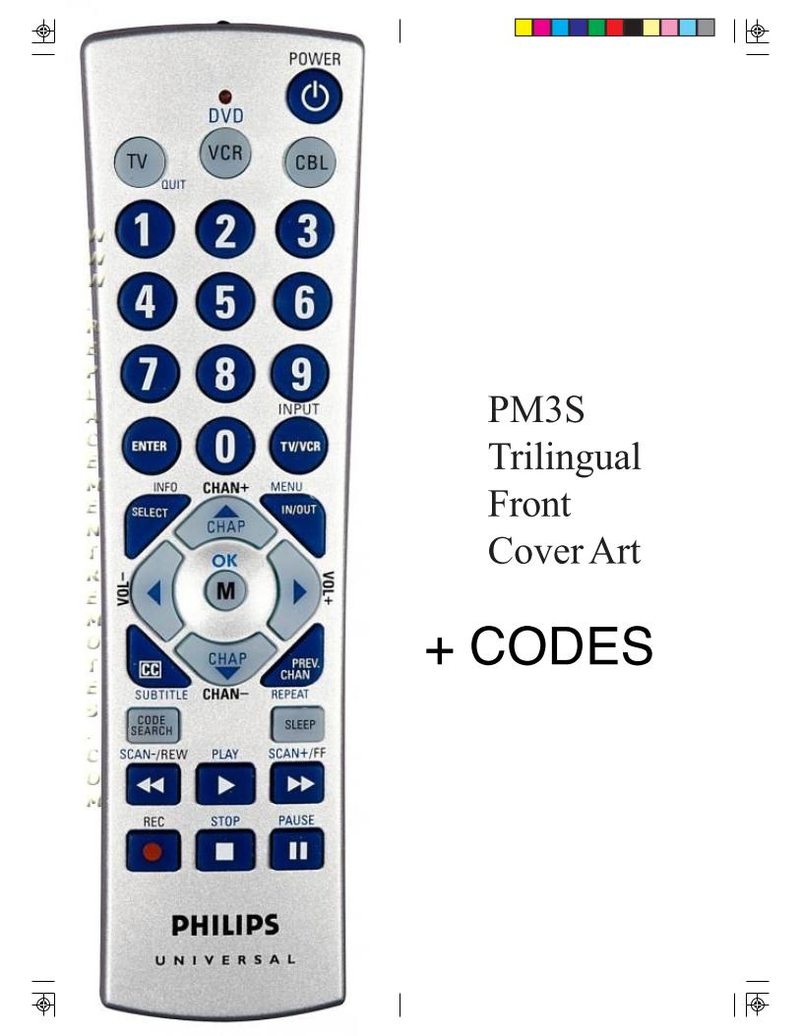 Philips PM3SOM Universal Remote Control Operating Manual – Manuali