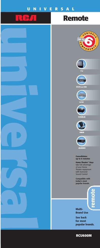 RCA RCU600 Universal Remote Control Operating Manual – Manuali
