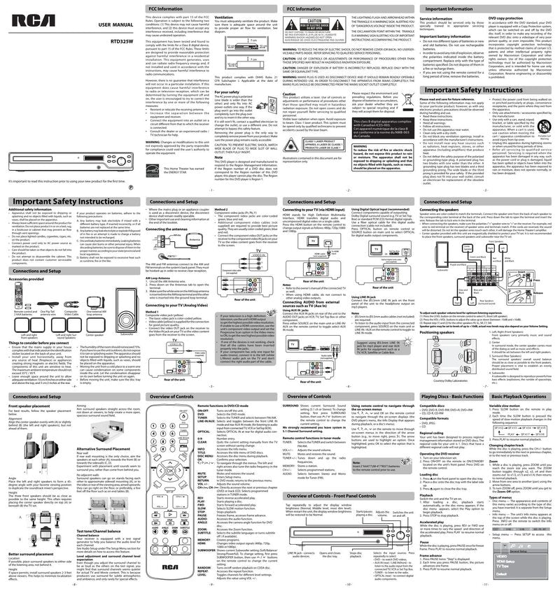 RCA RTD325WOM DVD Player Operating Manual – Manuali