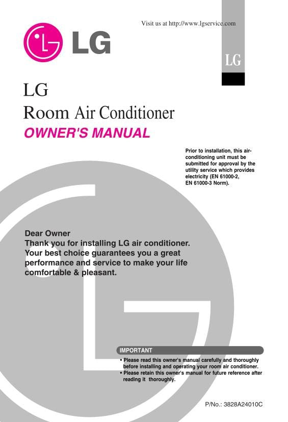 LG 6711 A20039 N Air Conditioner Unit Operating Manual – Manuali