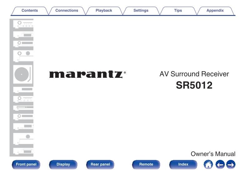 Marantz SR5012 Audio/Video Receiver Operating Manual – Manuali