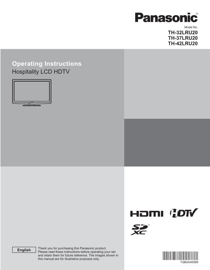 Panasonic TH42LRU20OM TV Operating Manual – Manuali
