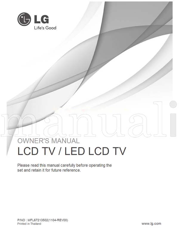 LG 32LW4500 (33 pages) TV Operating Manual – Manuali