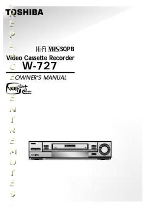 Toshiba W727 VCR Operating Manual – Manuali
